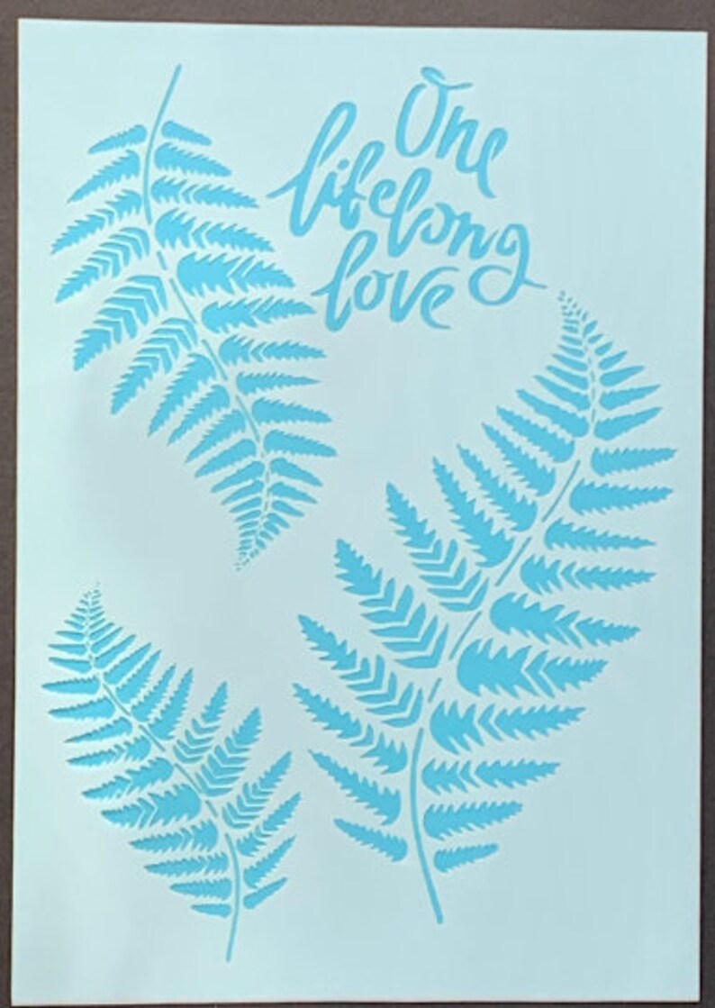 Fern Leaf Stencil "one Lifelong Love". for Furniture, Fabric, Mural ...