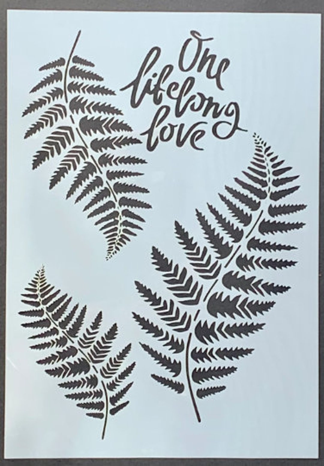 Fern Leaf Stencil "one Lifelong Love". for Furniture, Fabric, Mural ...