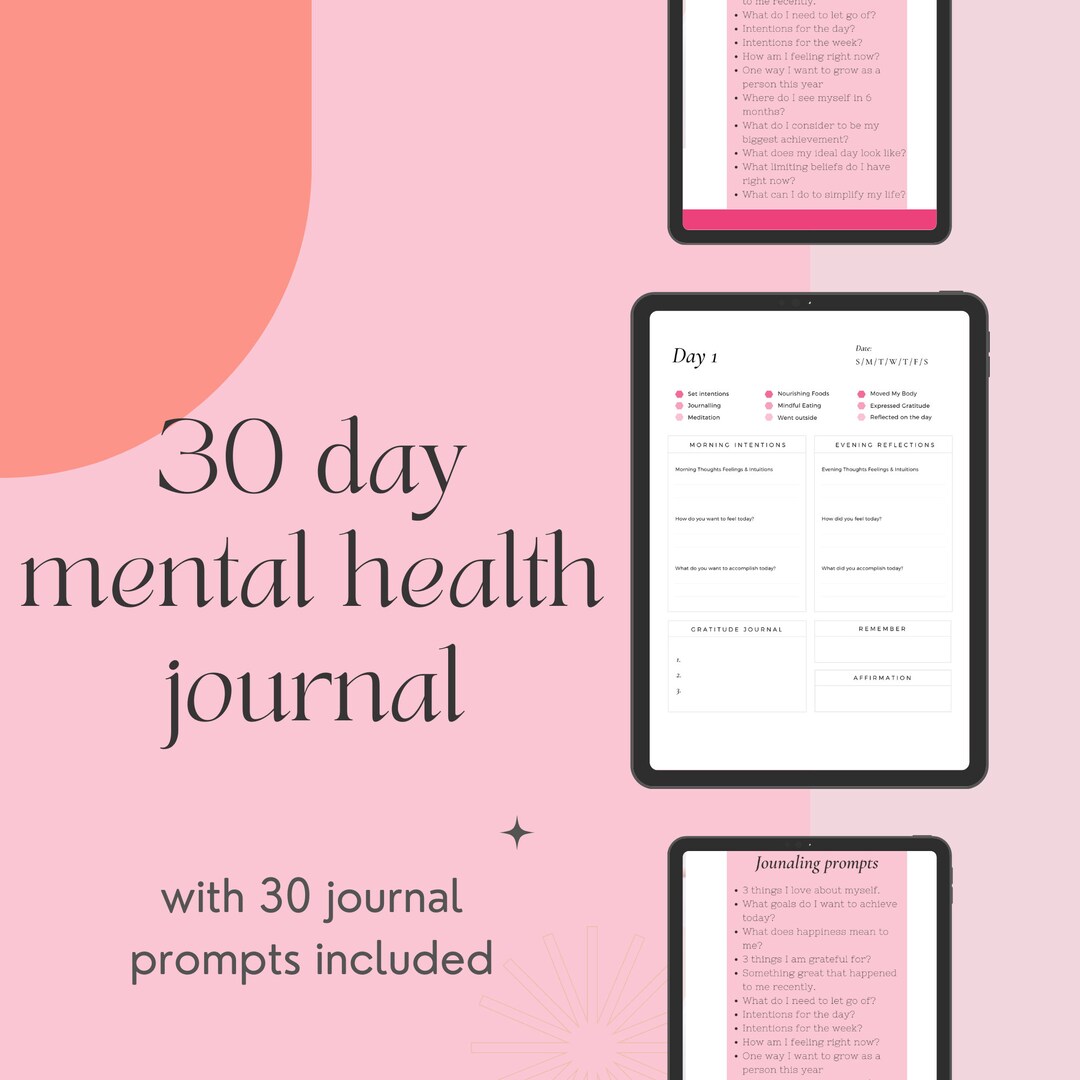 30 Day Mental Health Journal - Etsy