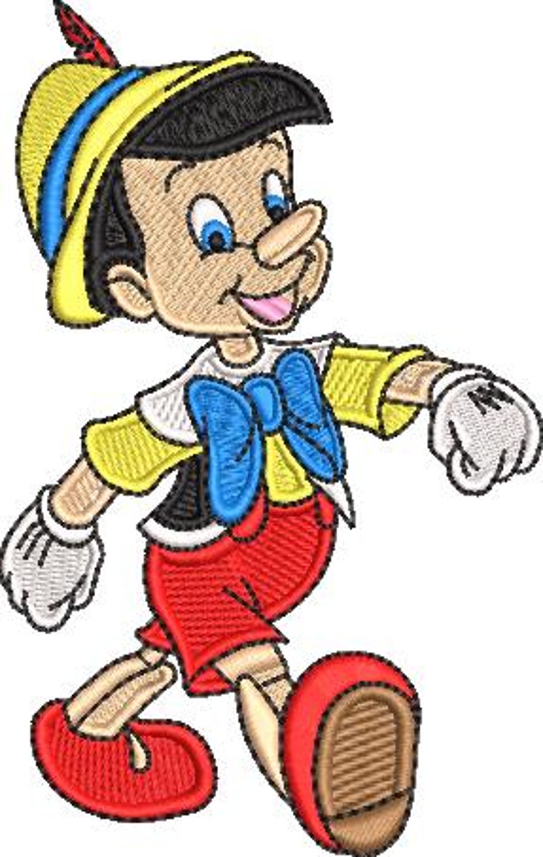 Pinocchio – Digital File for Embroidery - Cartoon Design for Embroidery ...
