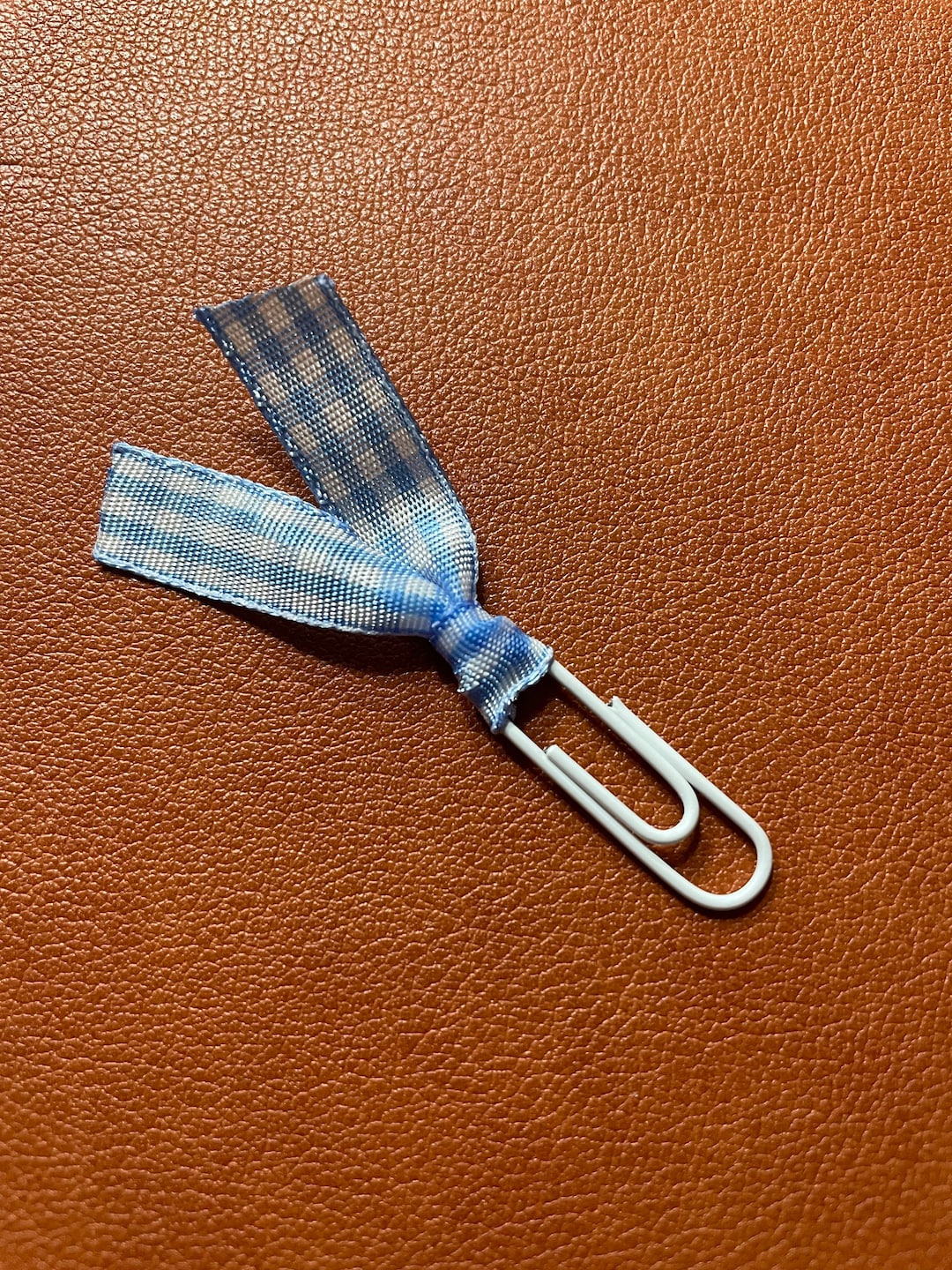 Light Blue Checkered Ribbon Paperclip - Etsy