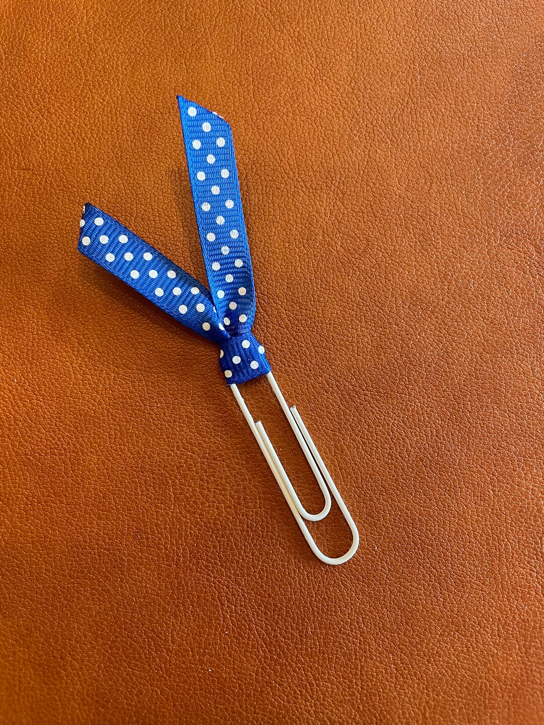 Royal Blue With White Dots Ribbon Clip - Etsy