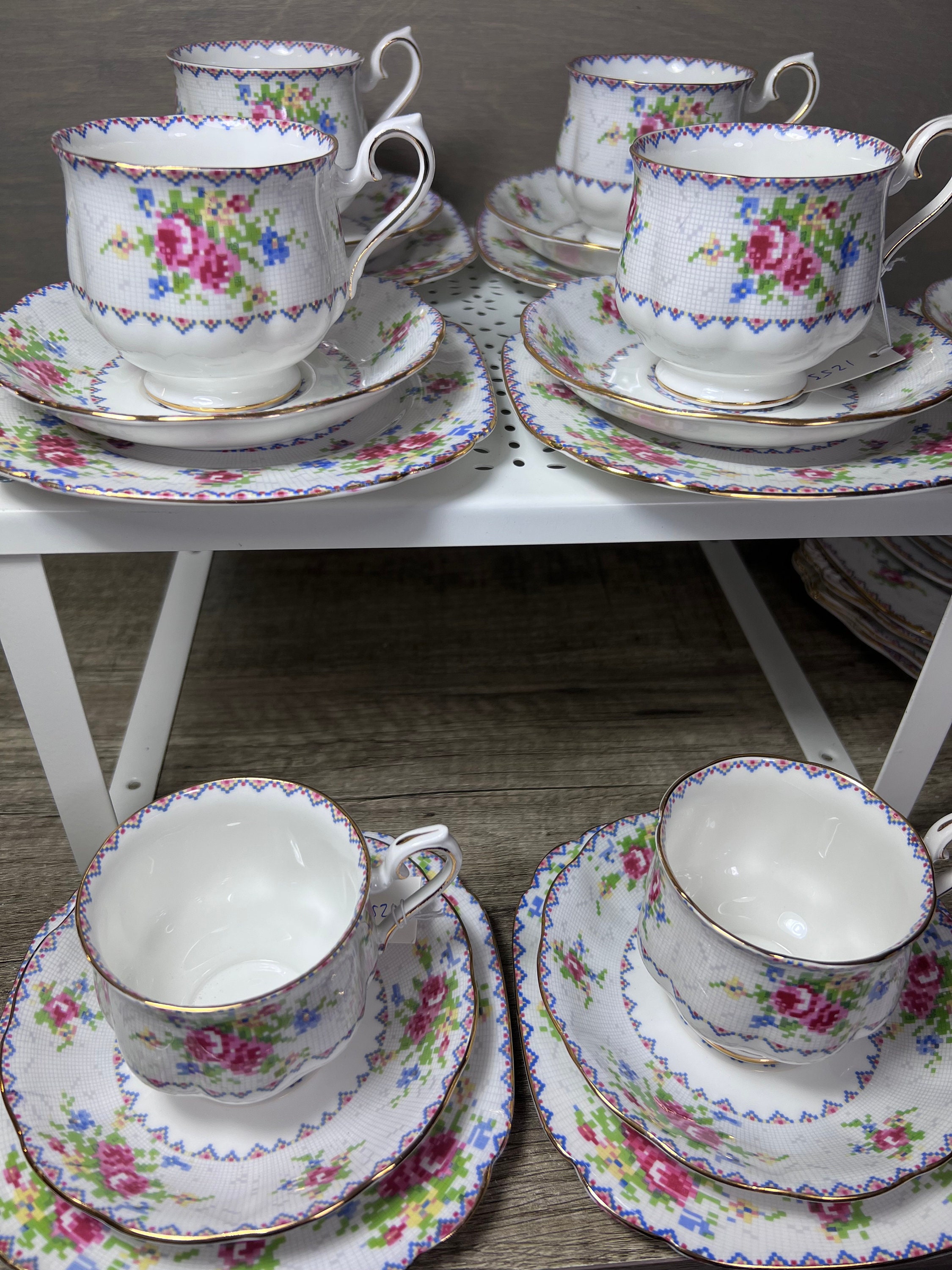 Royal Albert Petit Point Vintage Bone China Individually Priced Teapot ...