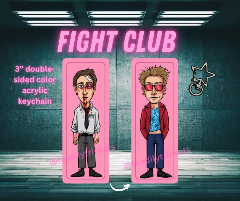 Fight Club Inspired Acrylic Epoxy Keychain | Tyler Durden, the Narrator ...