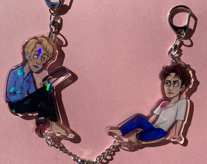 PREORDER - Saw Inspired Acrylic Keychain With Magnetic Heart Connecting ...
