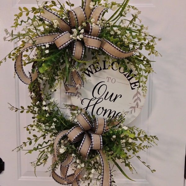 Welcome Grapevine Wreath - Etsy