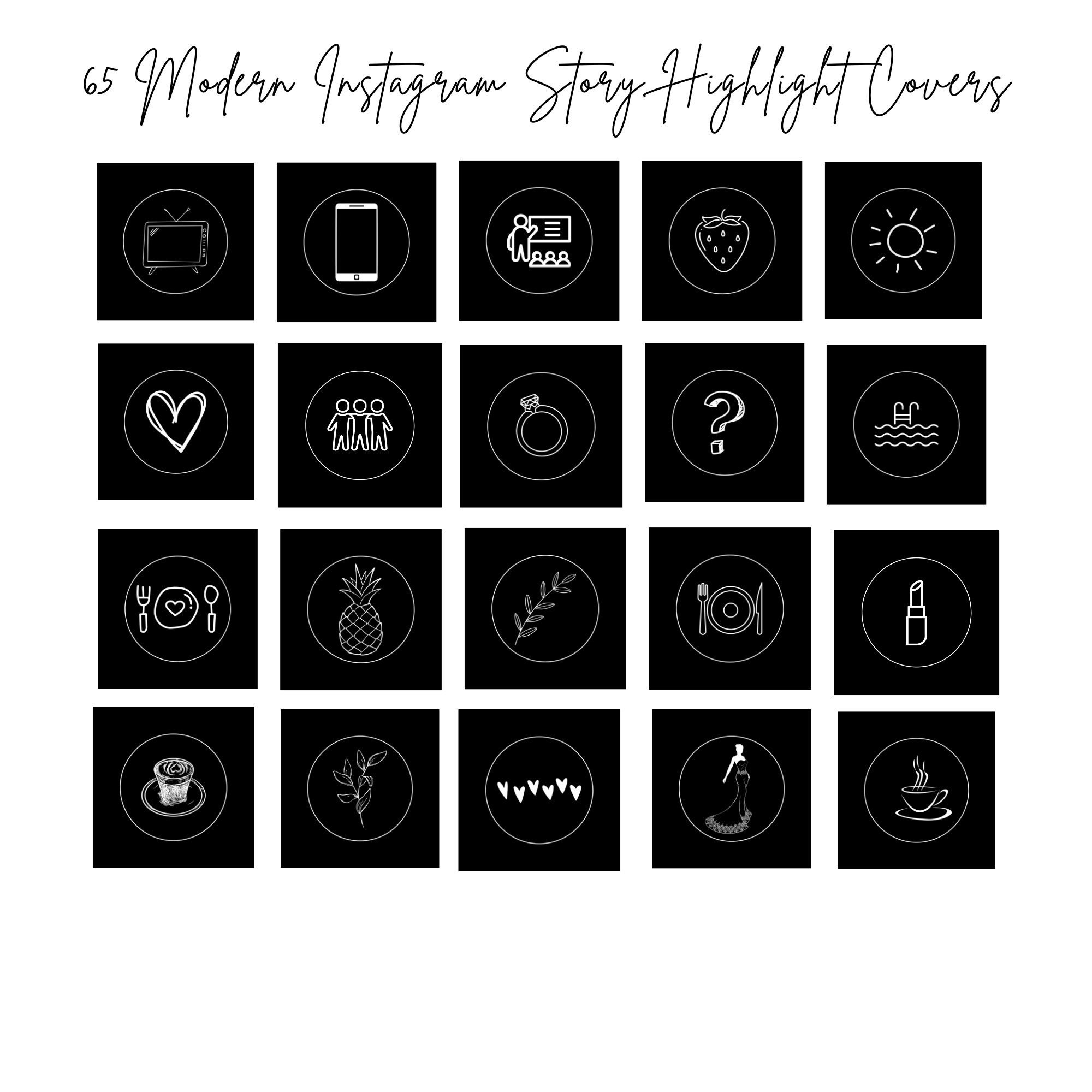 65 Black Instagram Highlight Covers Modern Instagram Story Highlight ...