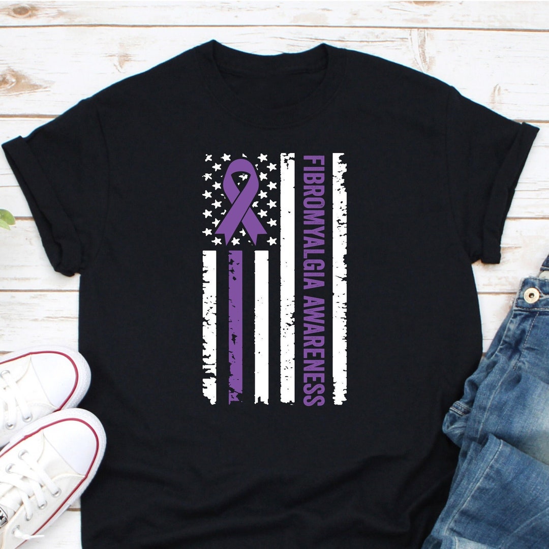 Fibromyalgia Awareness Shirt, Fibromyalgia Warrior Shirt, Purple Ribbon ...