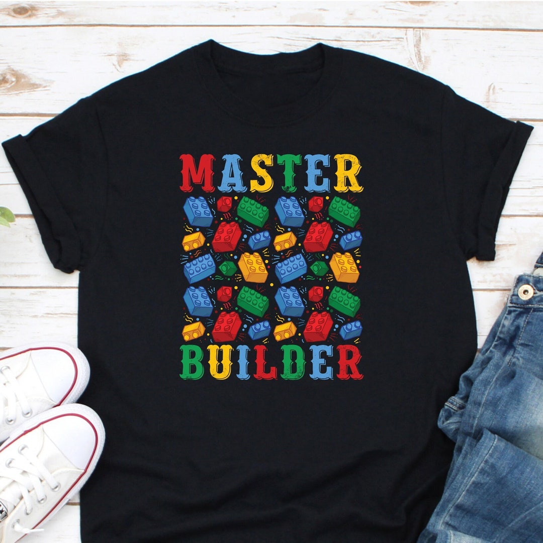 Master Builder Shirt, Funny Building Blocks Shirt, Block Birthday Shirt ...