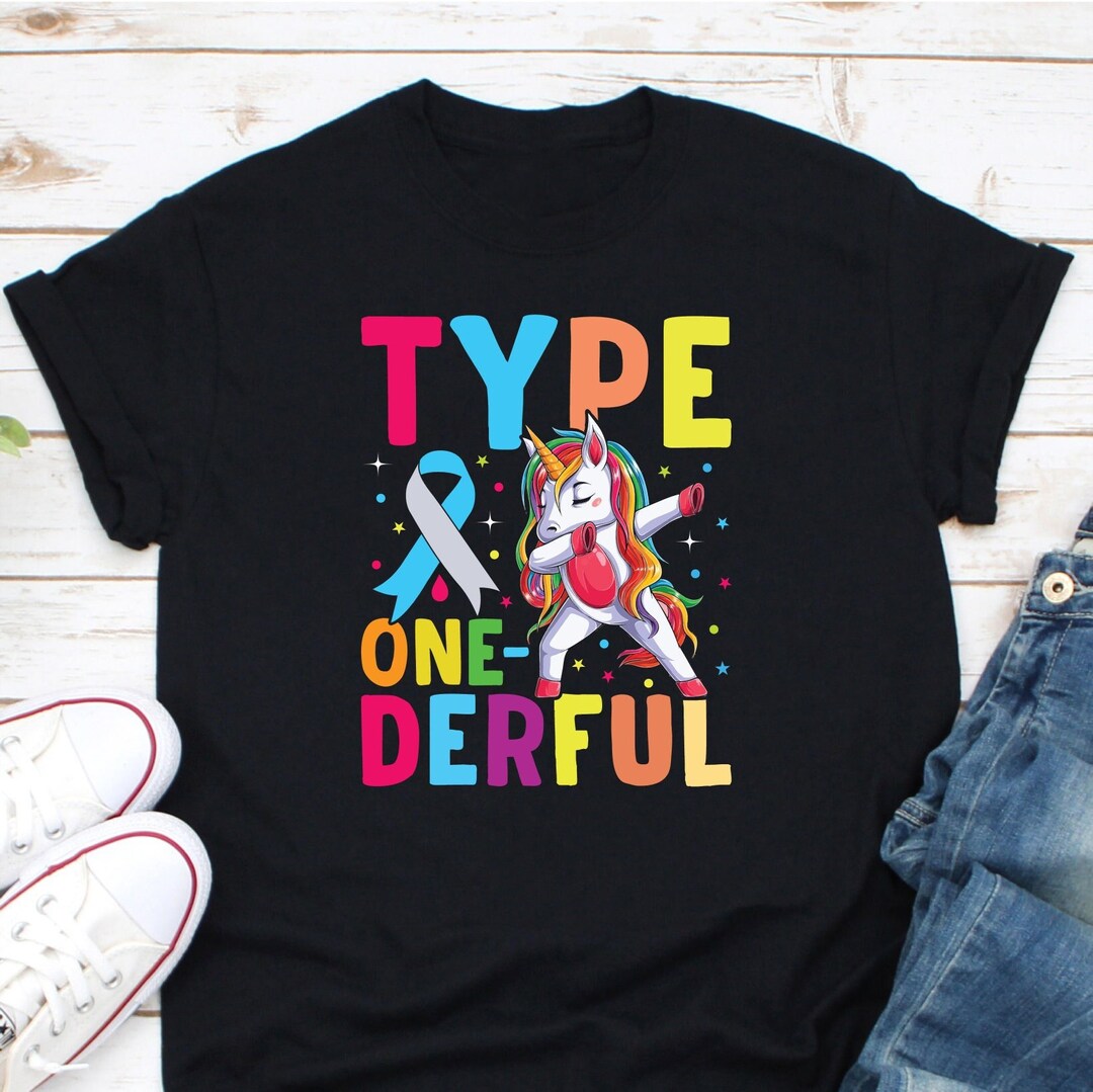Type One-derful Unicorn Shirt, Type 1 Diabetes Shirt, T1D Patient Shirt ...
