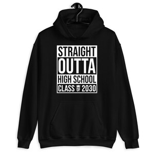 Straight Outta High School Class of 2030 Shirt, Senior Graduation 2030 ...