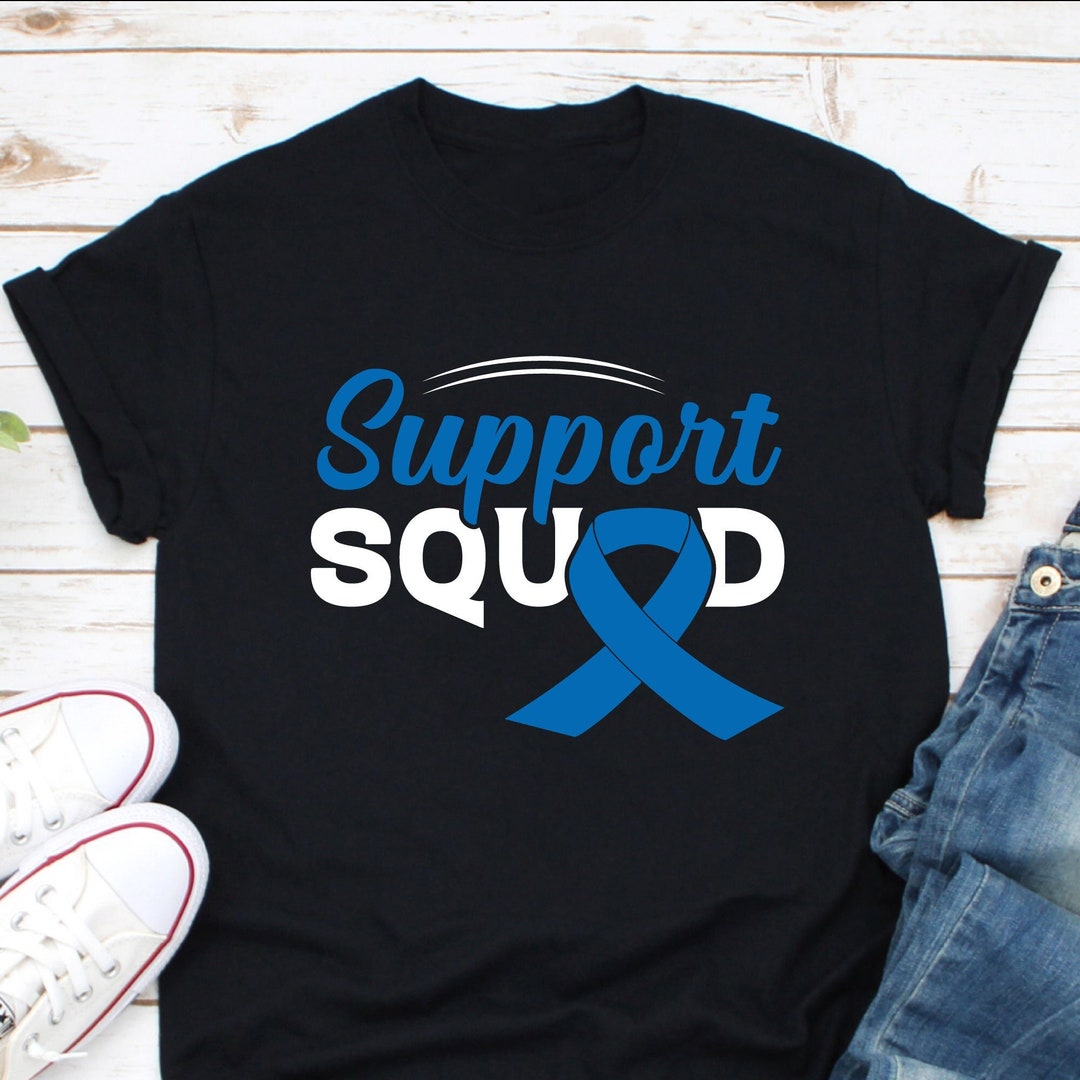 Colon Cancer Support Squad Shirt Blue Ribbon Shirt Colon - Etsy