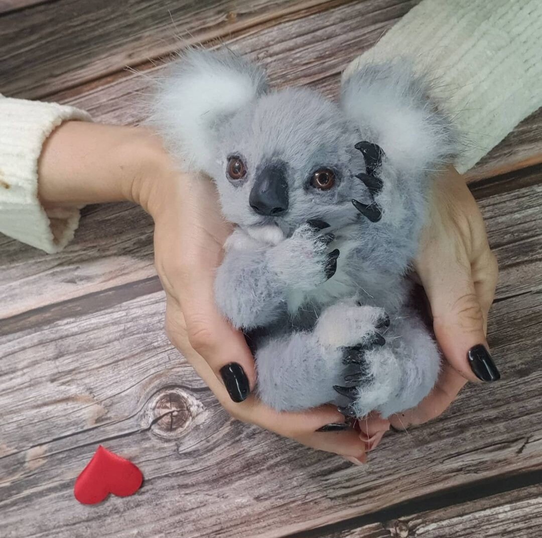 Posable Baby Koala Miniature Figurine, Collectible Replica Doll - Etsy