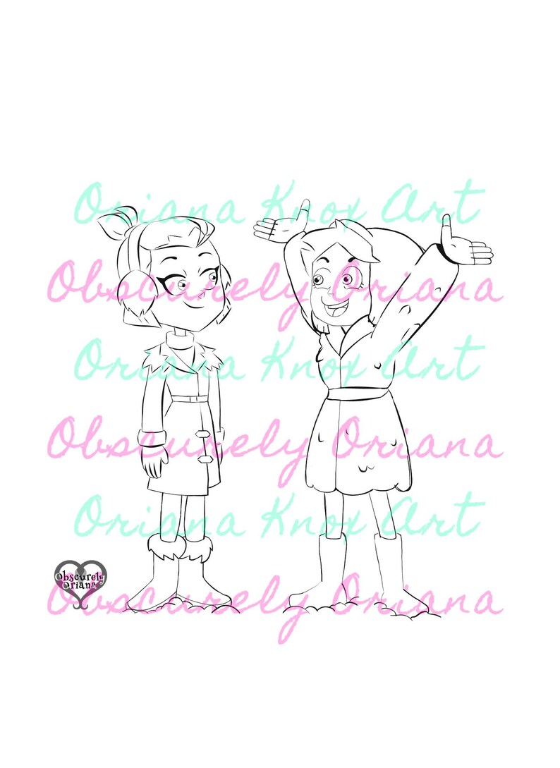 Lumity Colouring Page, the Owl House, Luz Noceda, Amity Blight, Digital ...