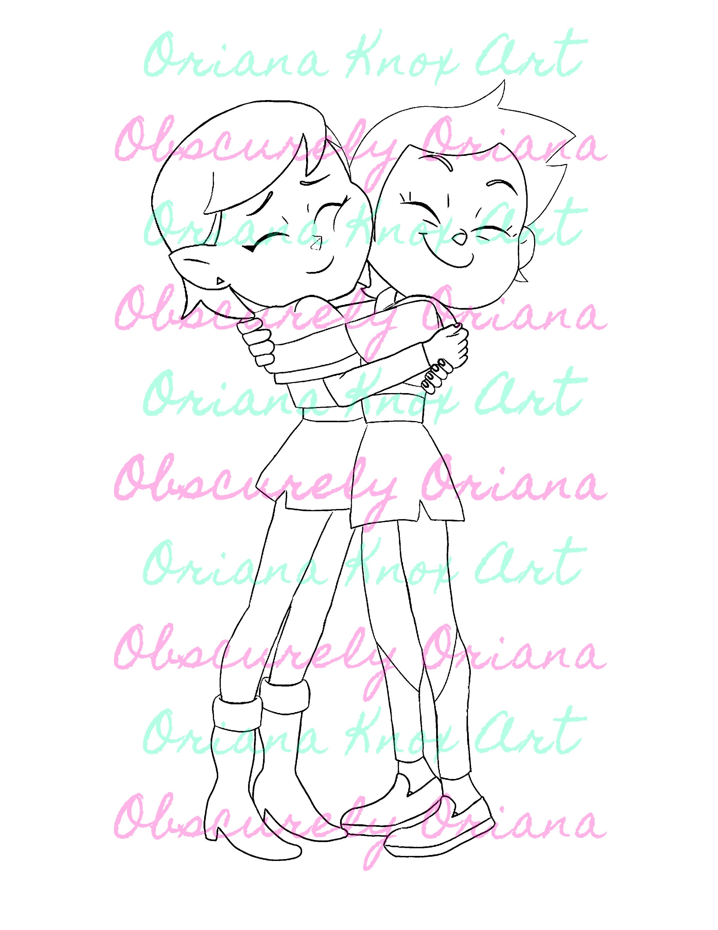 Lumity Colouring Page Hug the Owl House Season 2 Luz - Etsy