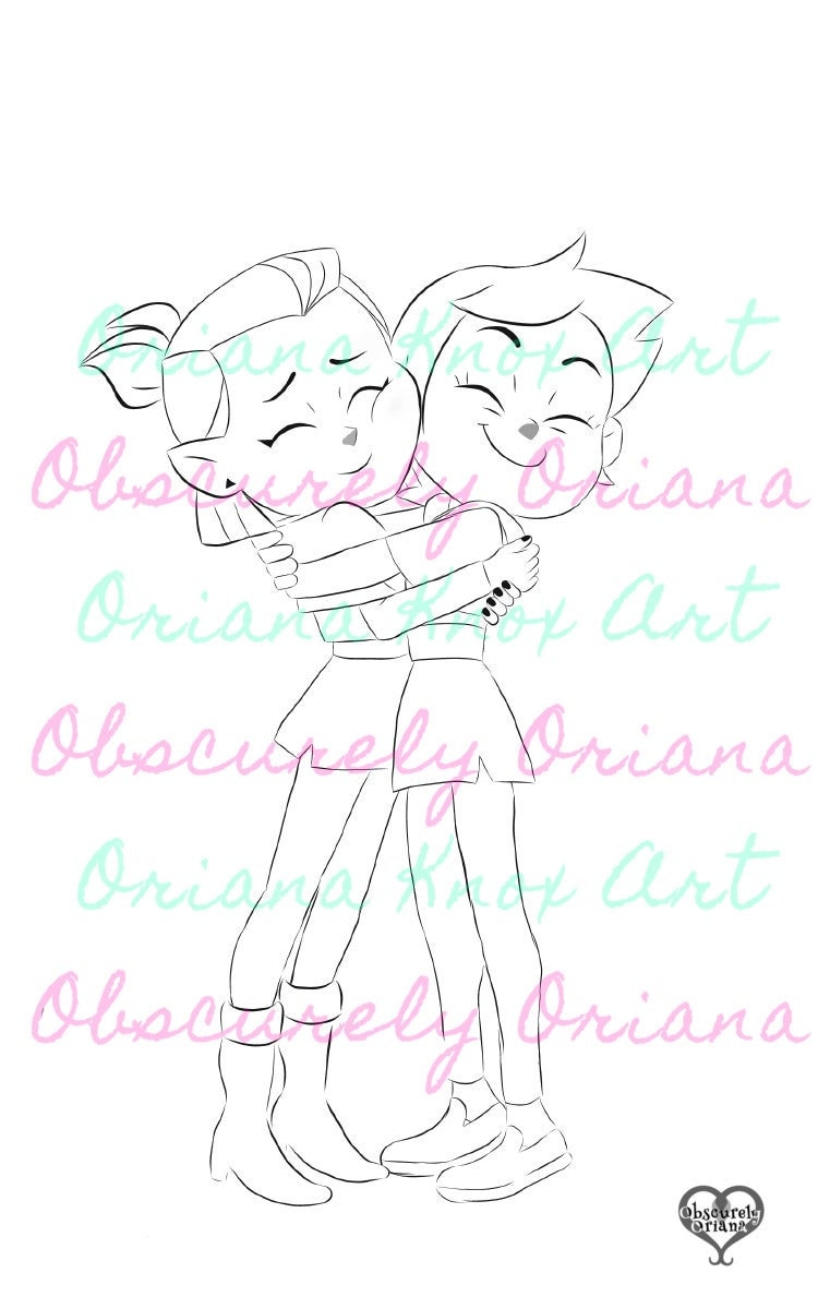 Lumity Colouring Page Hug the Owl House Luz Noceda Amity - Etsy Canada