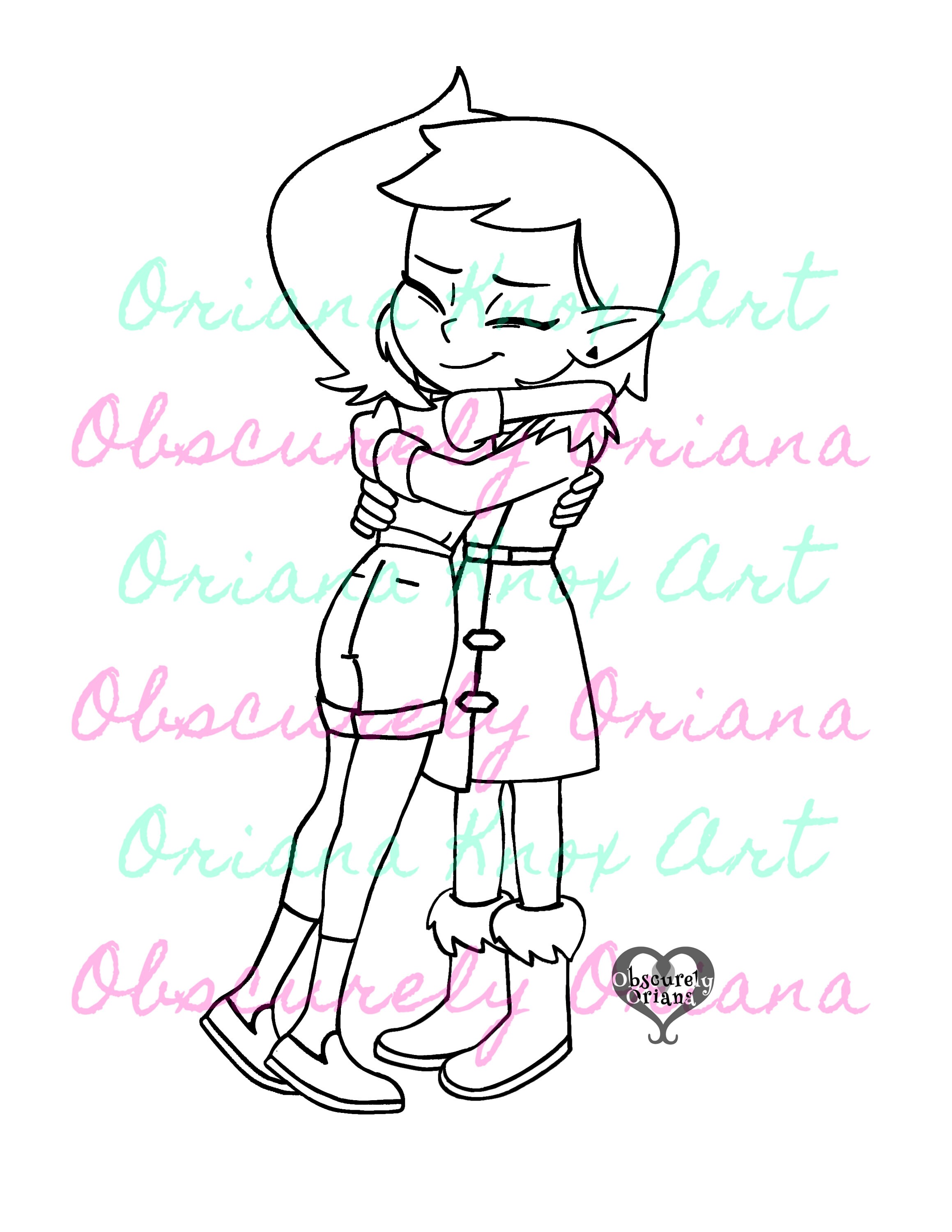 Lumity Colouring Page, Eclipse Lake, the Owl House Season 2, Luz Noceda ...