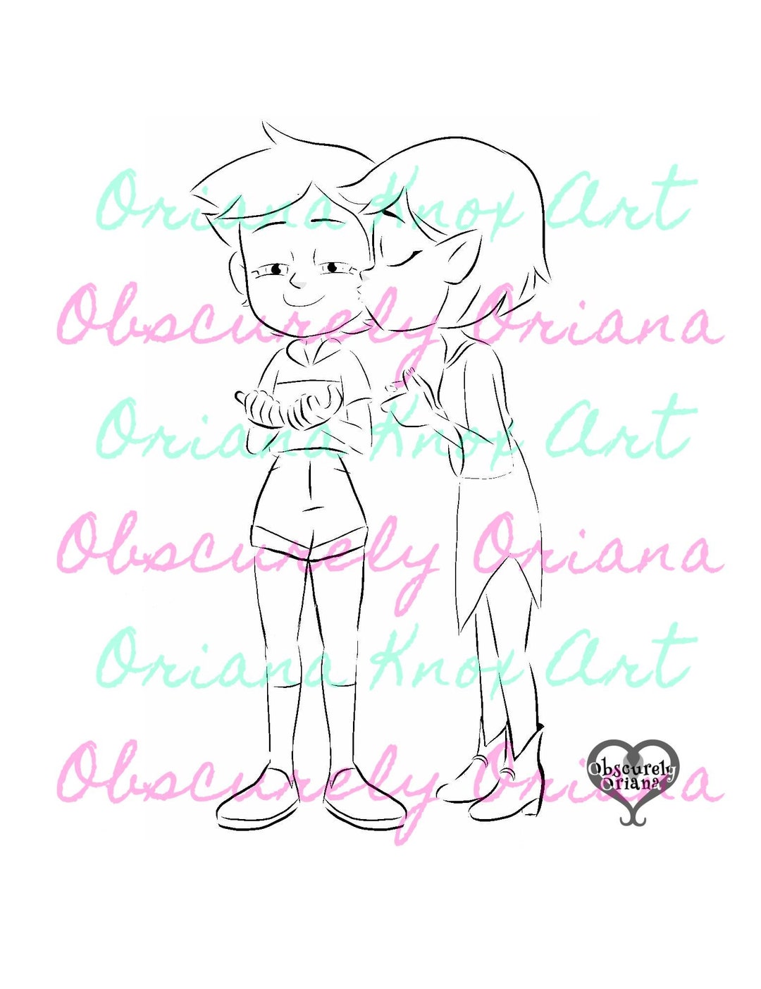 Lumity Coloring Page, Cheek Kiss, The Owl House Season 2, Luz Noceda ...