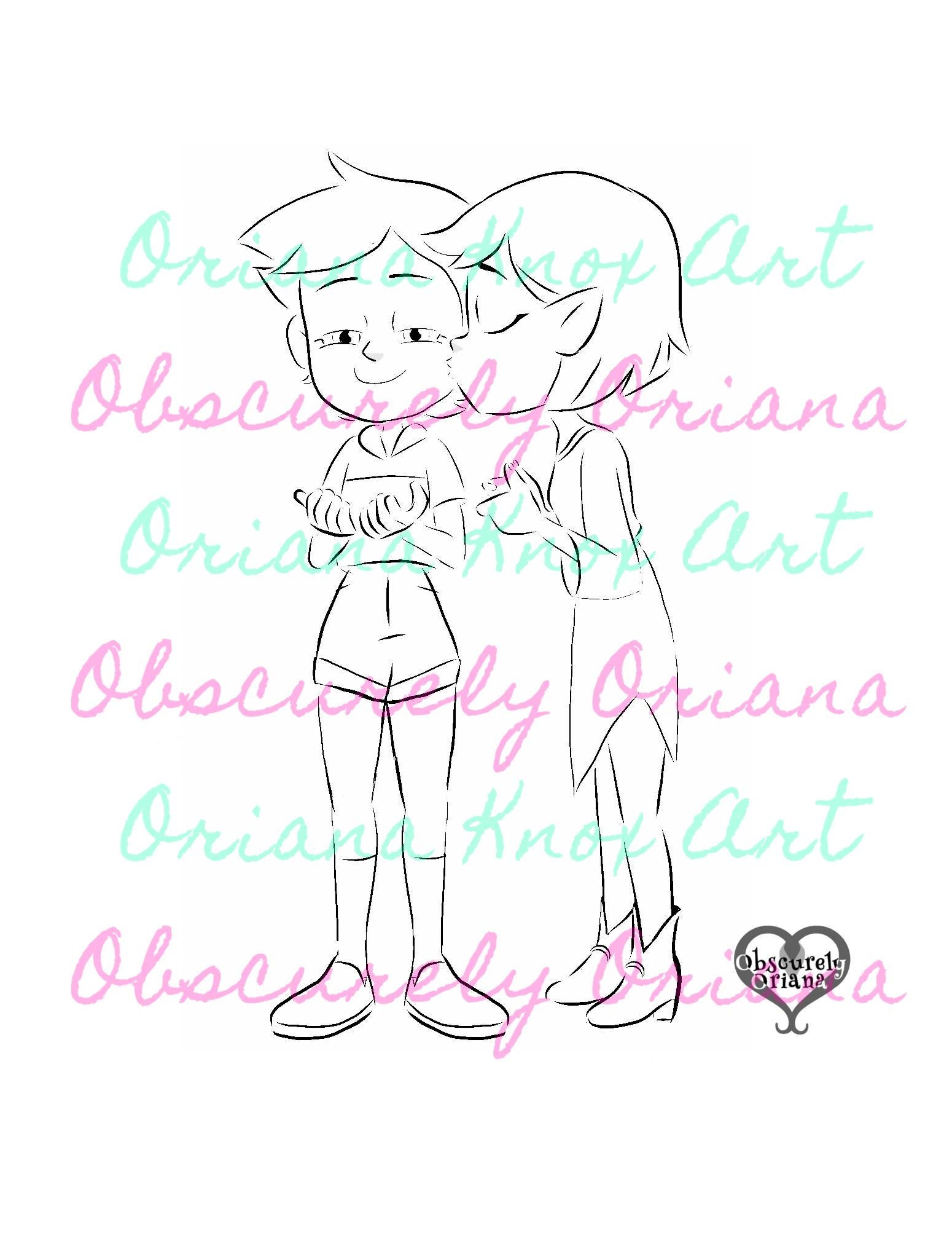 Lumity Coloring Page, Cheek Kiss, The Owl House Season 2, Luz Noceda ...