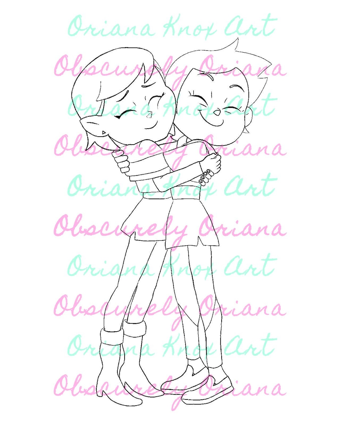 Lumity Colouring Page Hug the Owl House Season 2 Luz - Etsy