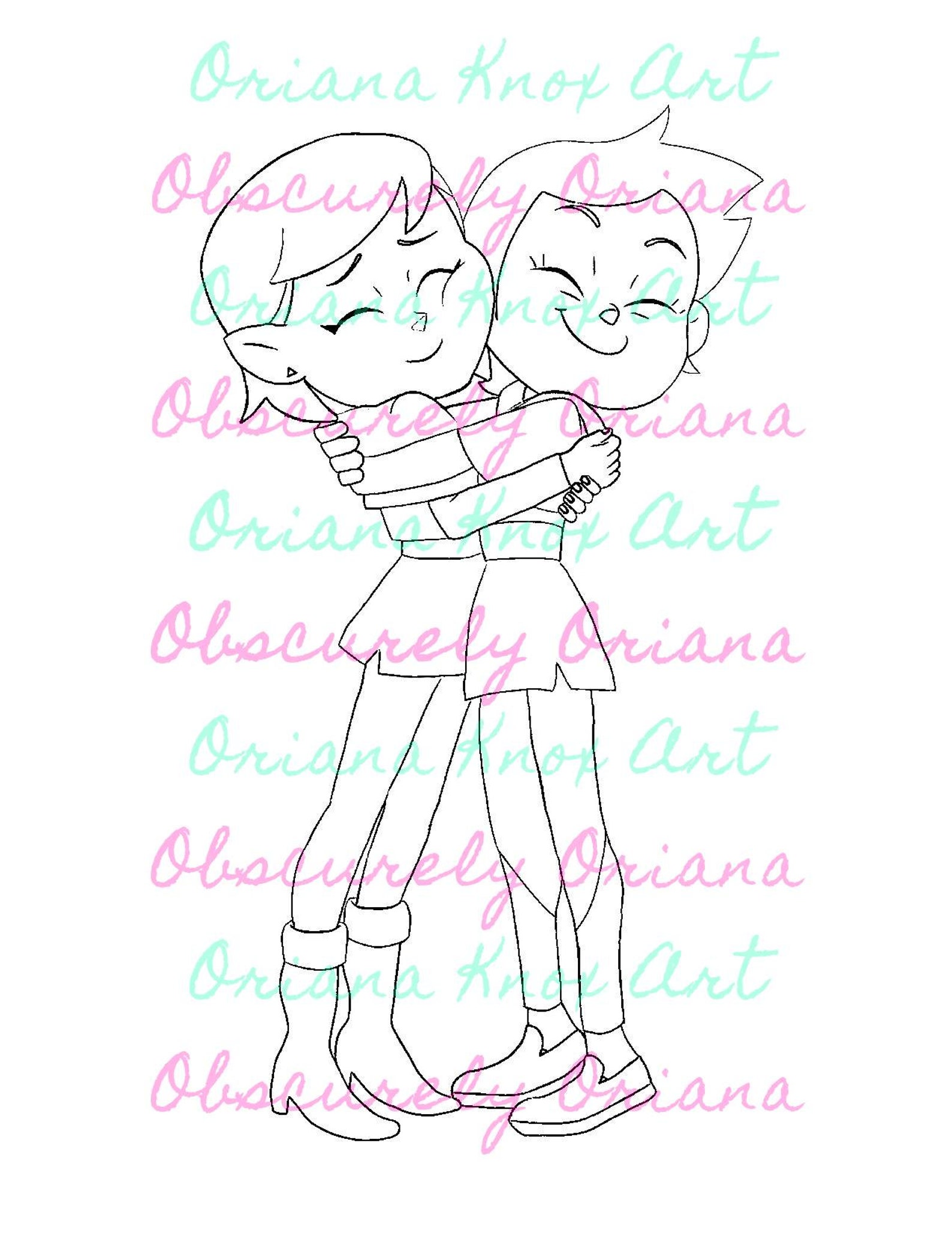 Lumity Colouring Page Hug the Owl House Season 2 Luz - Etsy