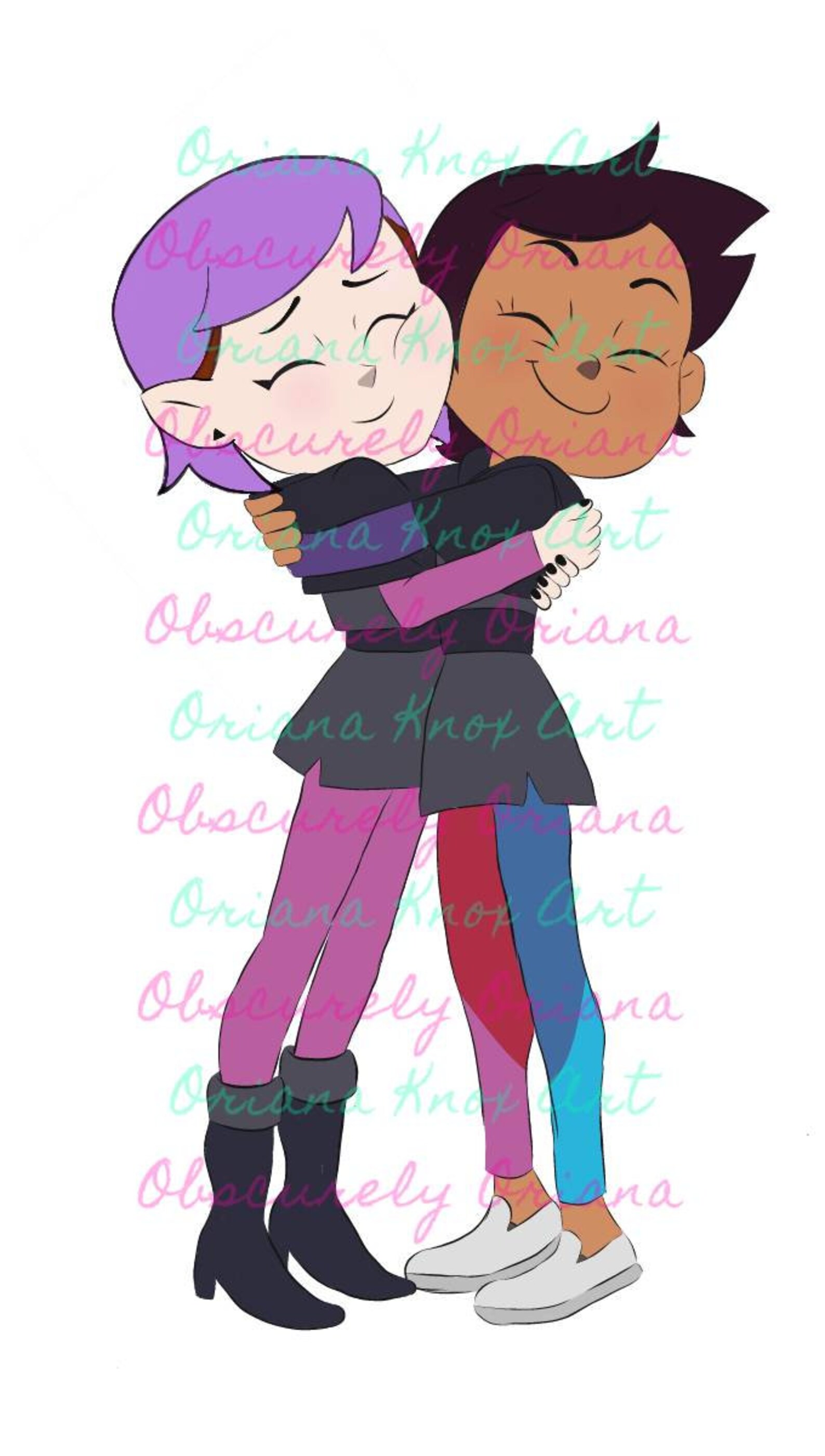 Lumity Colouring Page, Hug, the Owl House Season 2, Luz Noceda, Amity ...