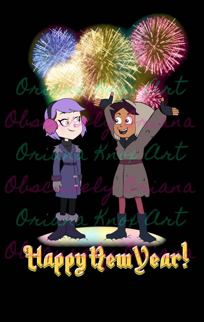 Lumity Colouring Page New Years the Owl House Season 2 Luz - Etsy