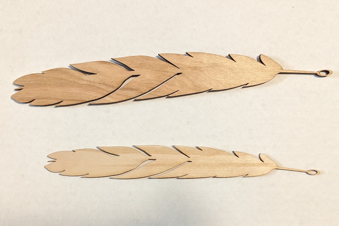 X - Large Laser Cut Wood Feathers With Holes for Ornaments and Crafts ...