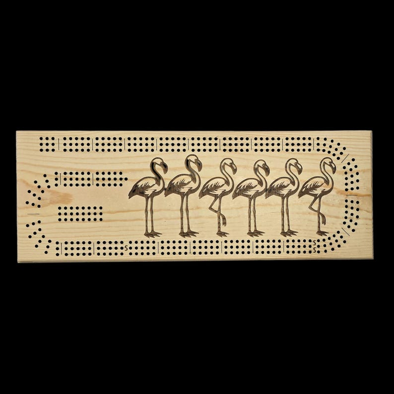 Flamingos , 3 Track Cribbage Board - Etsy