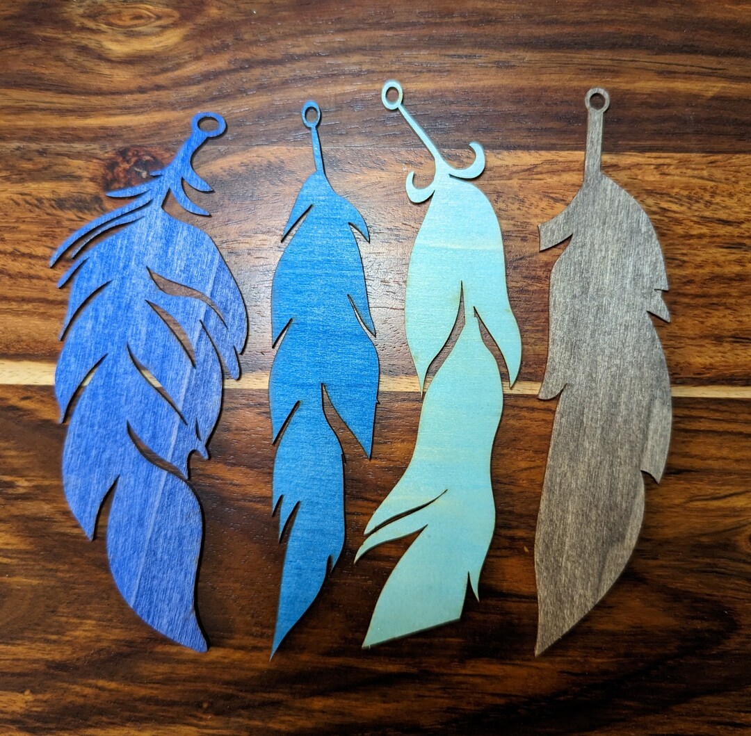 Large Laser Cut Wood Feathers With Holes for Ornaments and Crafts - Etsy