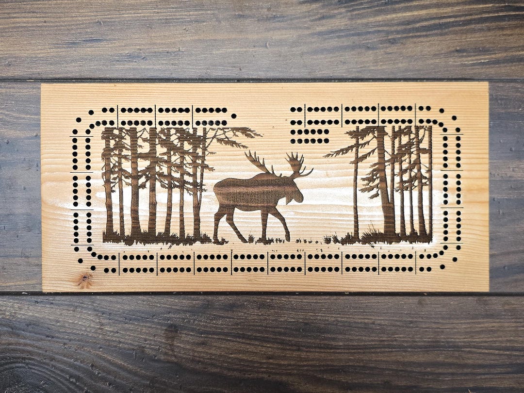 Moose, 2 Track Cribbage Board - Etsy