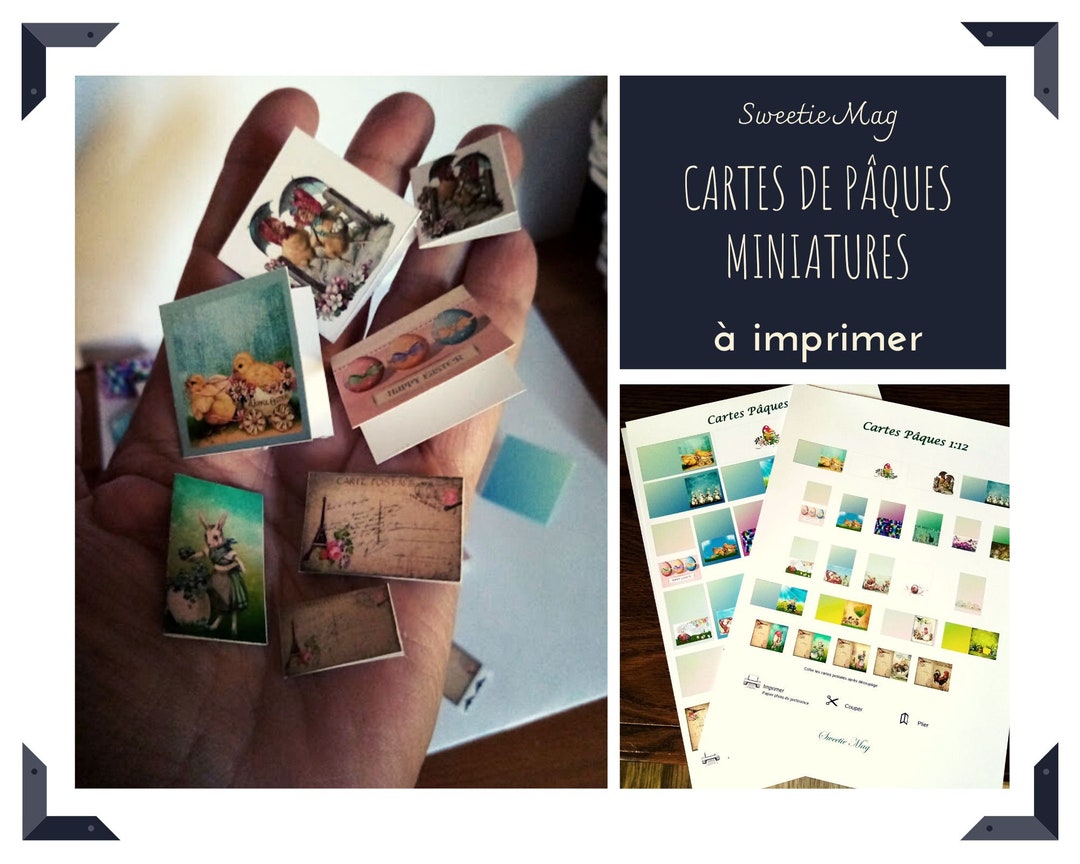 Miniature Easter Cards to Print. Printable Cards. PDF 2 Sizes. - Etsy