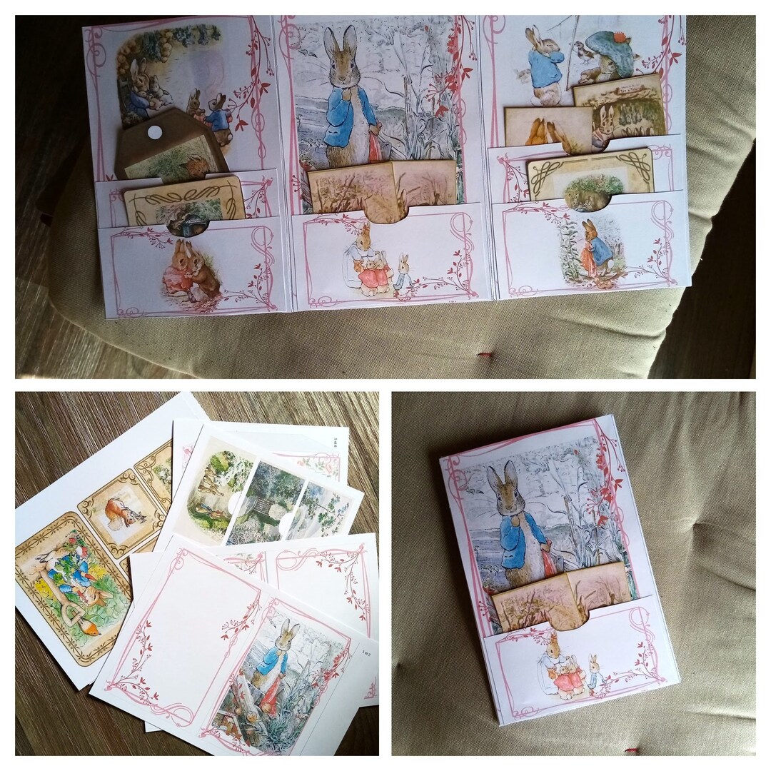 Junk Journal, Folio, Trifold, Beatrix Potter Cover, Peter Rabbit ...