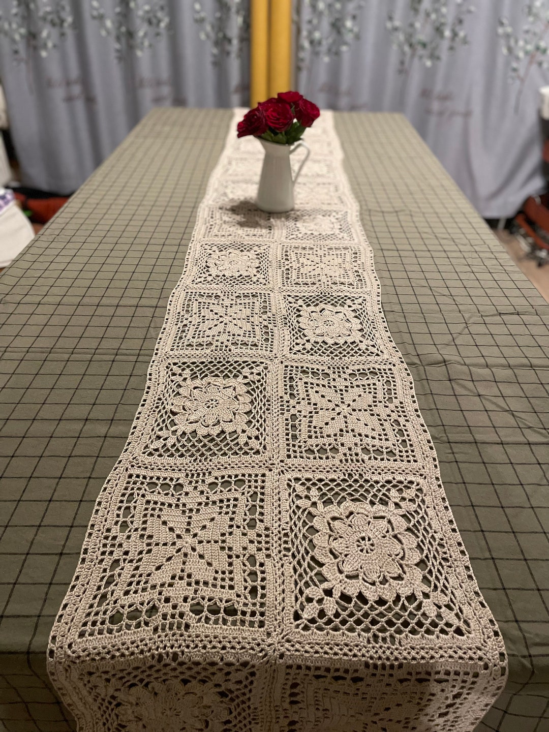 Crochet Table Runner, Handmade Home Decorations, Delicate Lace ...