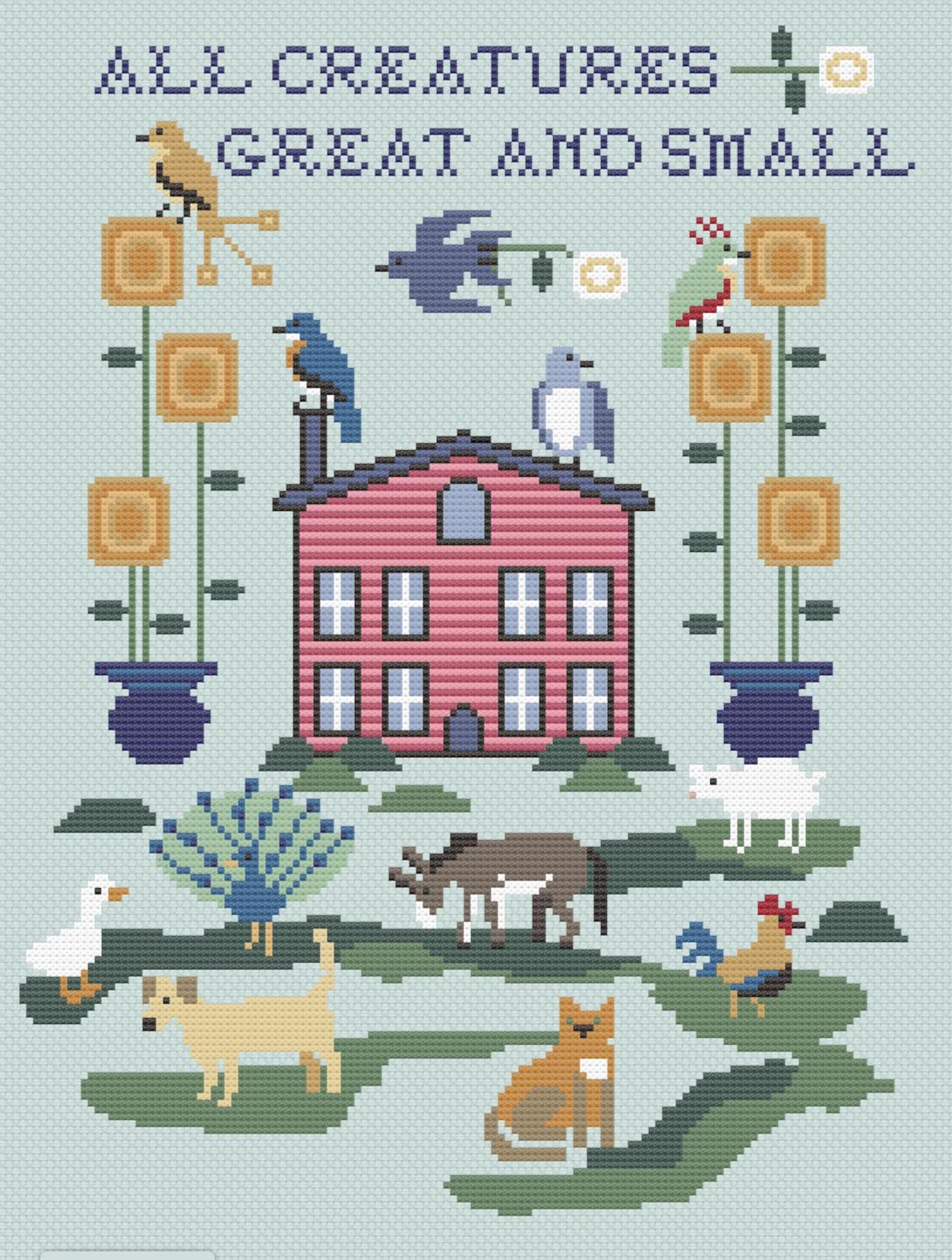 All Creatures Sampler Cross Stitch Chart - Etsy