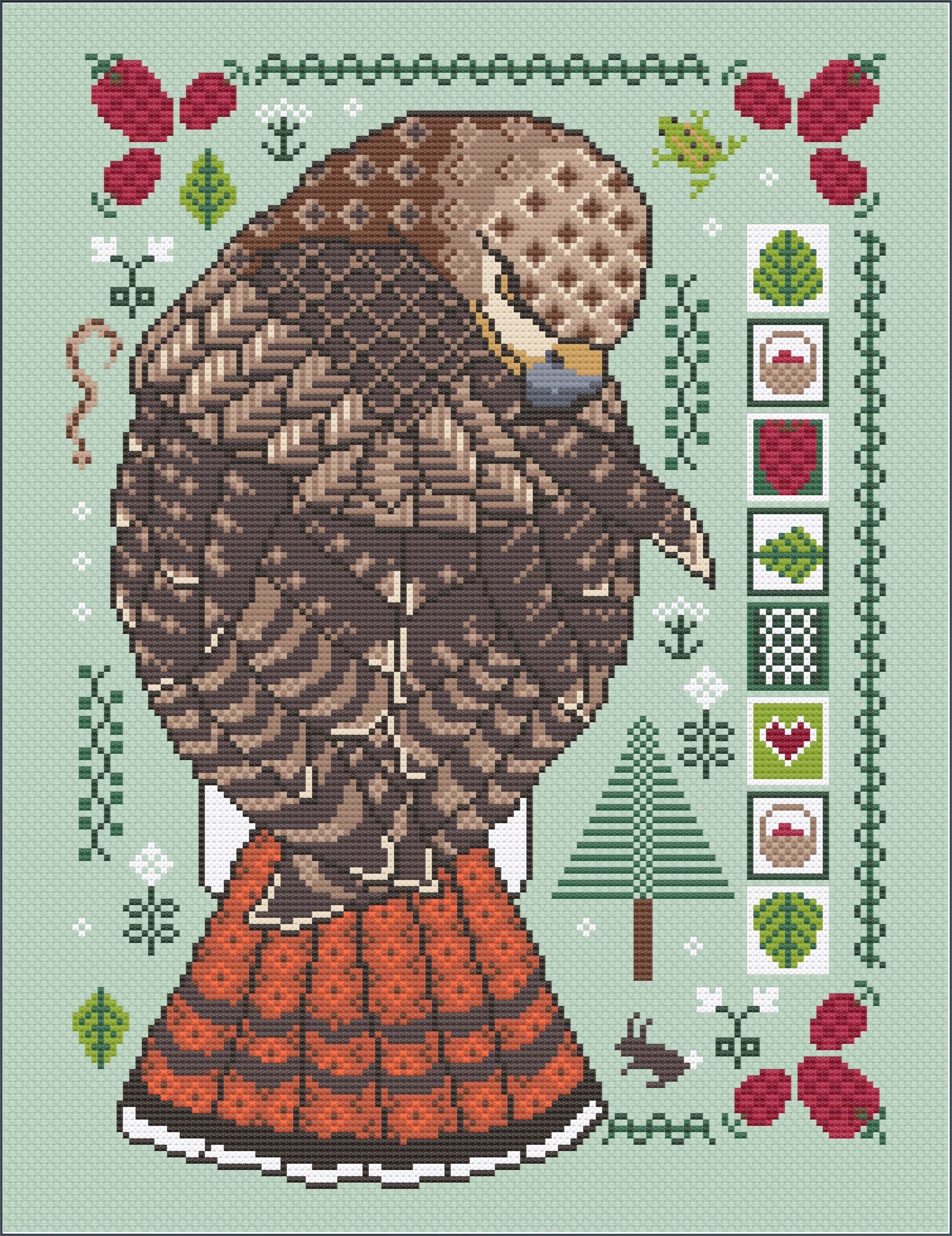 Red-tail Raspberries Cross-stitch Pattern PDF Chart - Etsy