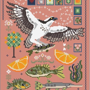 Osprey Oranges Cross-stitch PDF Pattern - Etsy