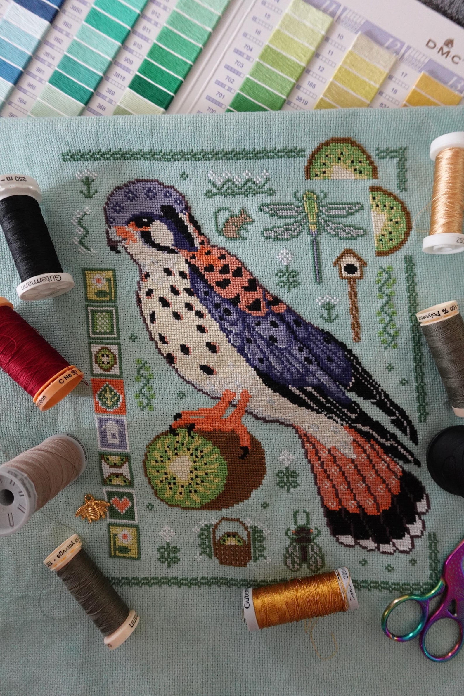 Kestrel Kiwi Cross Stitch PDF Chart - Etsy