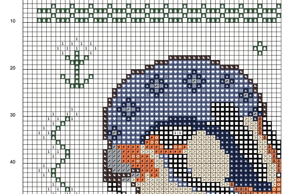 Kestrel Kiwi Cross Stitch PDF Chart - Etsy
