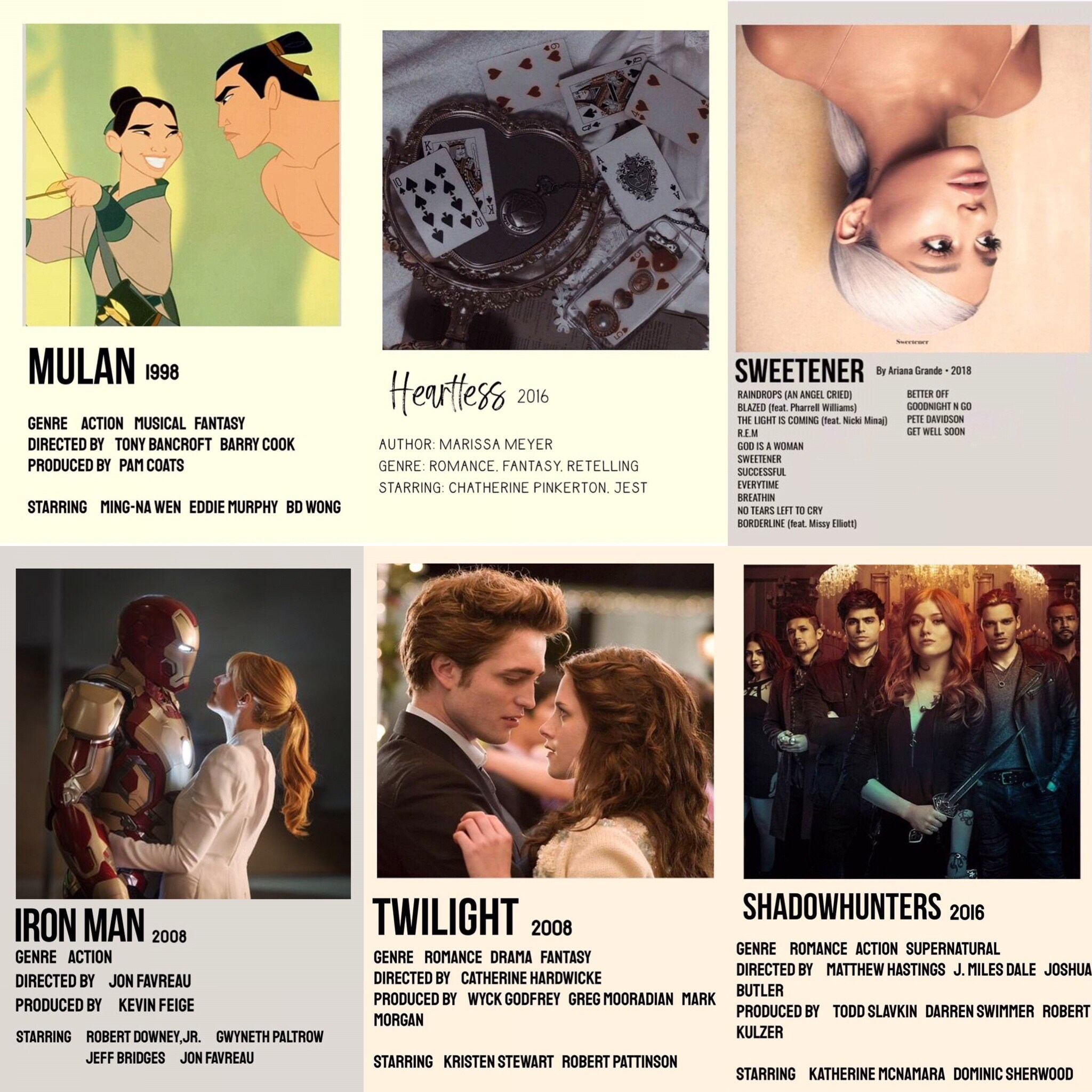 DIGITAL Custom Pack of 10 Mini Book/ Album/ Song/ Series/ Movie Posters ...