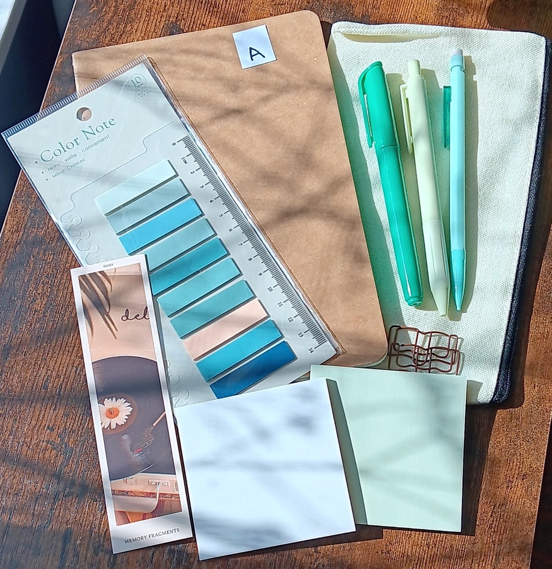 Deluxe Book Annotation Kit, You Choose Colour Set, Highlighter, Pen ...