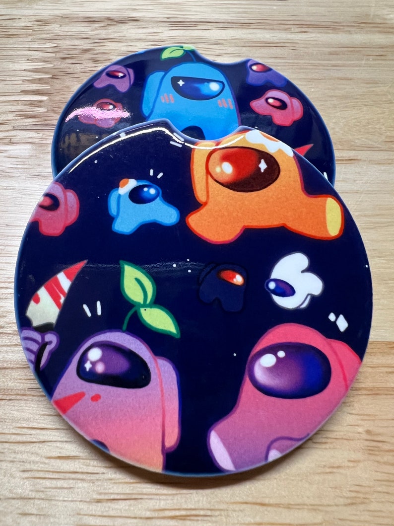 Among Us Sus Characters Video Game Round Absorbent Ceramic - Etsy