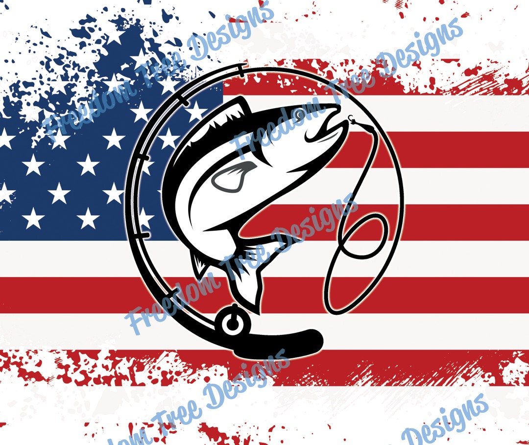Distressed American Flag Bass Fishing - Etsy