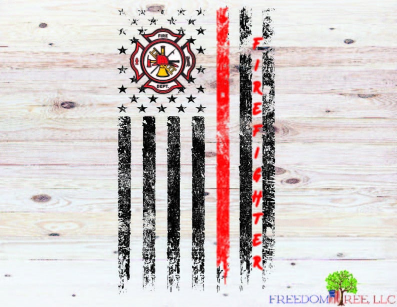 Firefighter Flag Thin Red Line SVG PNG DXF for Sublimation - Etsy