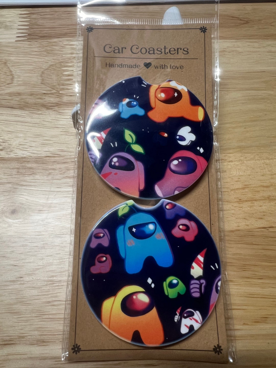 Among Us Sus Characters Video Game Round Absorbent Ceramic Sandstone ...