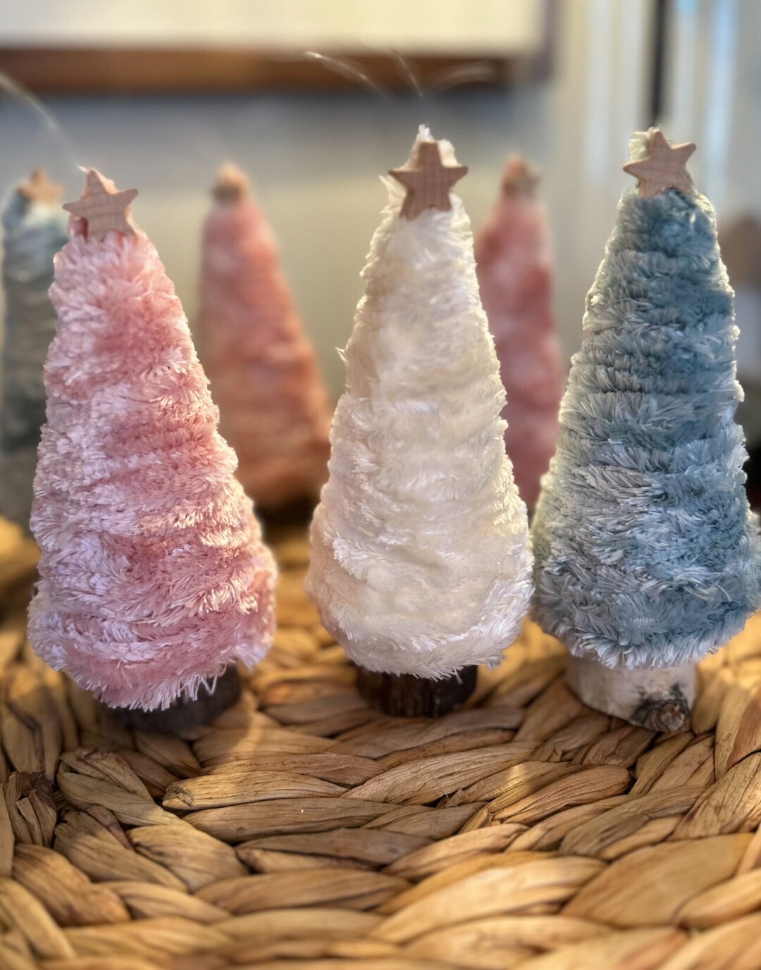 Mini Fluffy Yarn Trees - Etsy