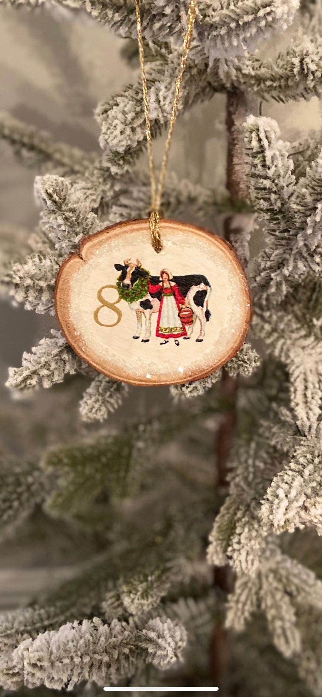 12 Days of Christmas Wood Round Ornaments set of 12 - Etsy