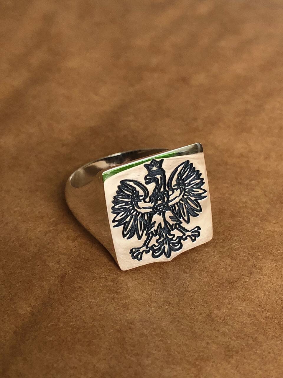 Polska Poland World Cup Signet Ring, Polish Rings - Etsy