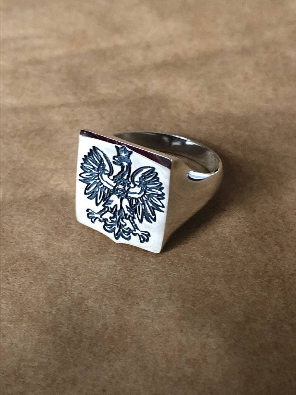 Polska Poland World Cup Signet Ring, Polish Rings - Etsy