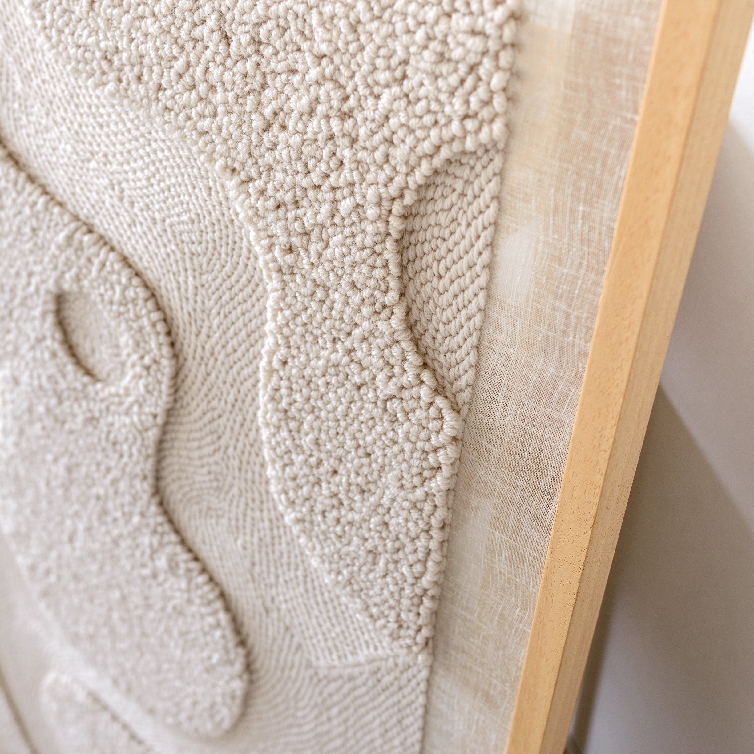 Modern Textile Wall Art, Extra Large Framed Wall Decoration, Warm and ...